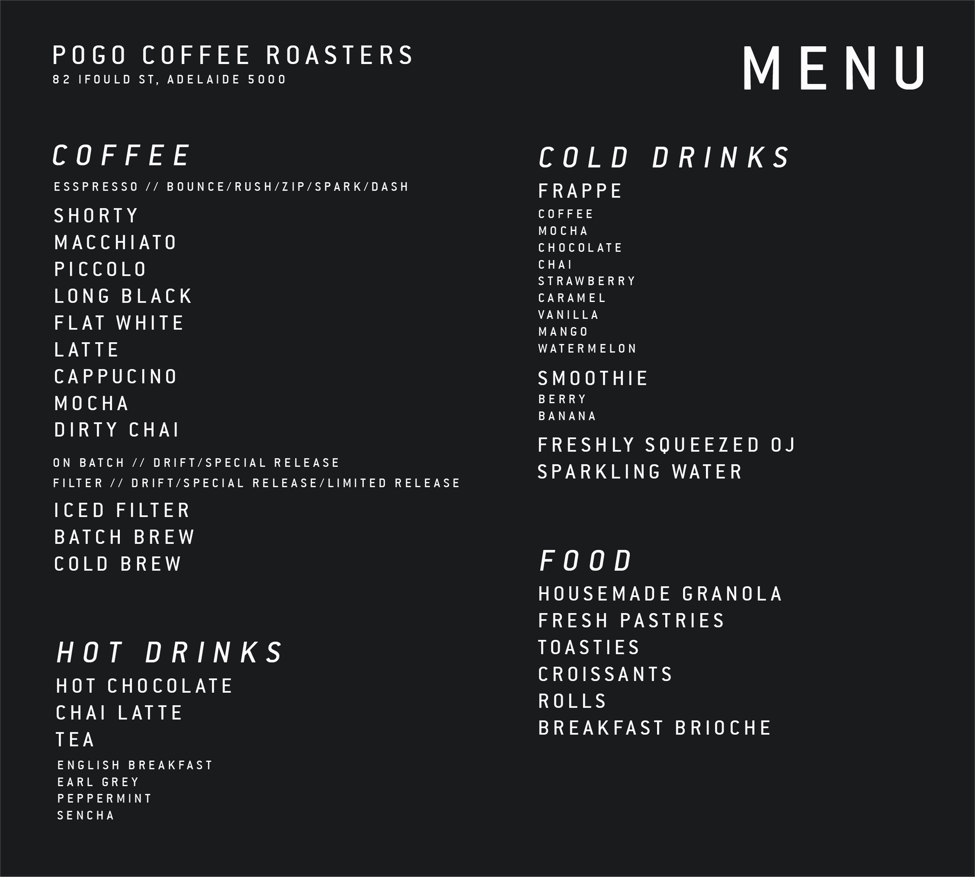 Kent Town Espresso Bar & Roastery | POGO Coffee | Kent Town Cafe | POGO ...